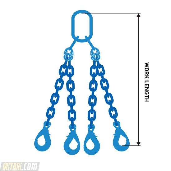 Chain sling with 4 legs Grade 100 - Chain Slings - Chain Slings & Parts